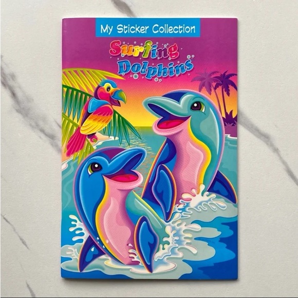 Lisa Frank | Office | Vtg Lisa Frank Surfing Dolphins Sticker ...